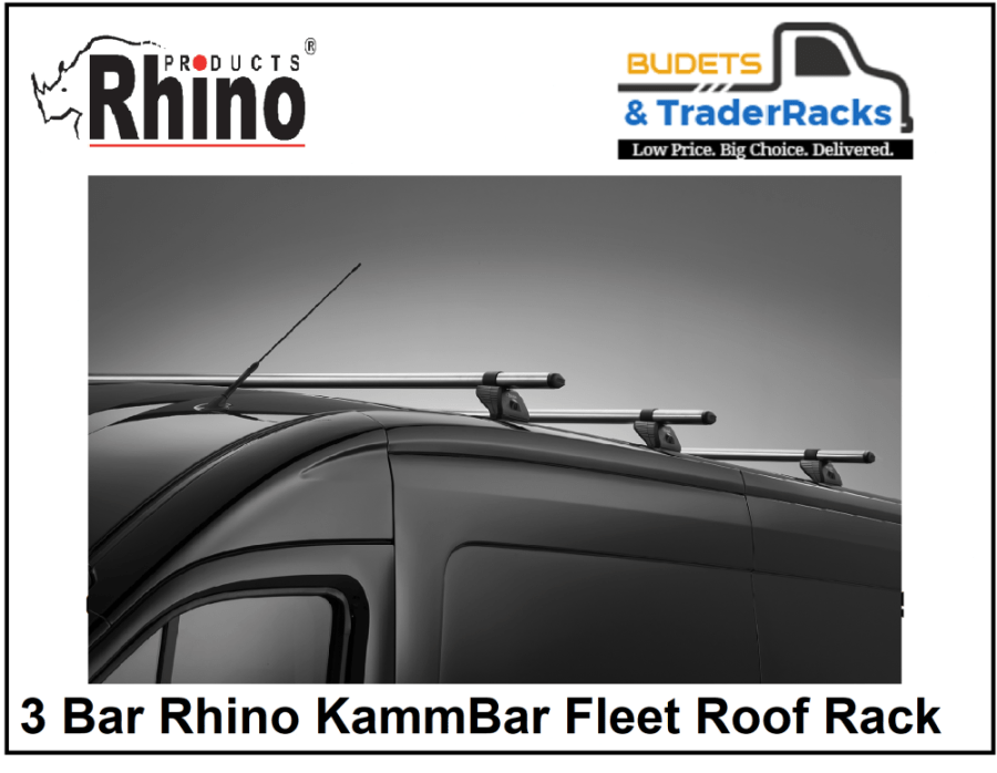 VW T6 Roof Bars Transporter 2015 to 2023 – 3 Bar Rhino KammBar Fleet ...